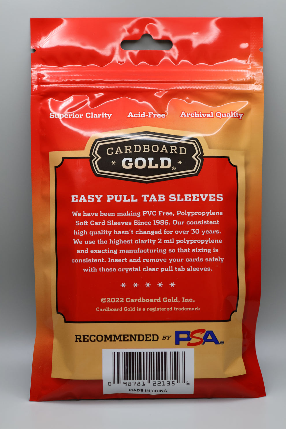 1,000 Easy Pull Tabbed Sleeves (10-pack bundle) (Cardboard Gold ...